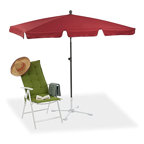 Rectangular Beach Umbrella 200x120 cm Height Adjustable with Tilt ...